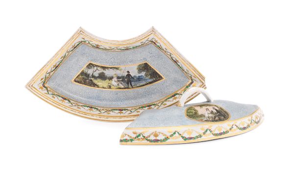 Bonhams : A rare Swansea pearlware supper dish and cover by Thomas ...