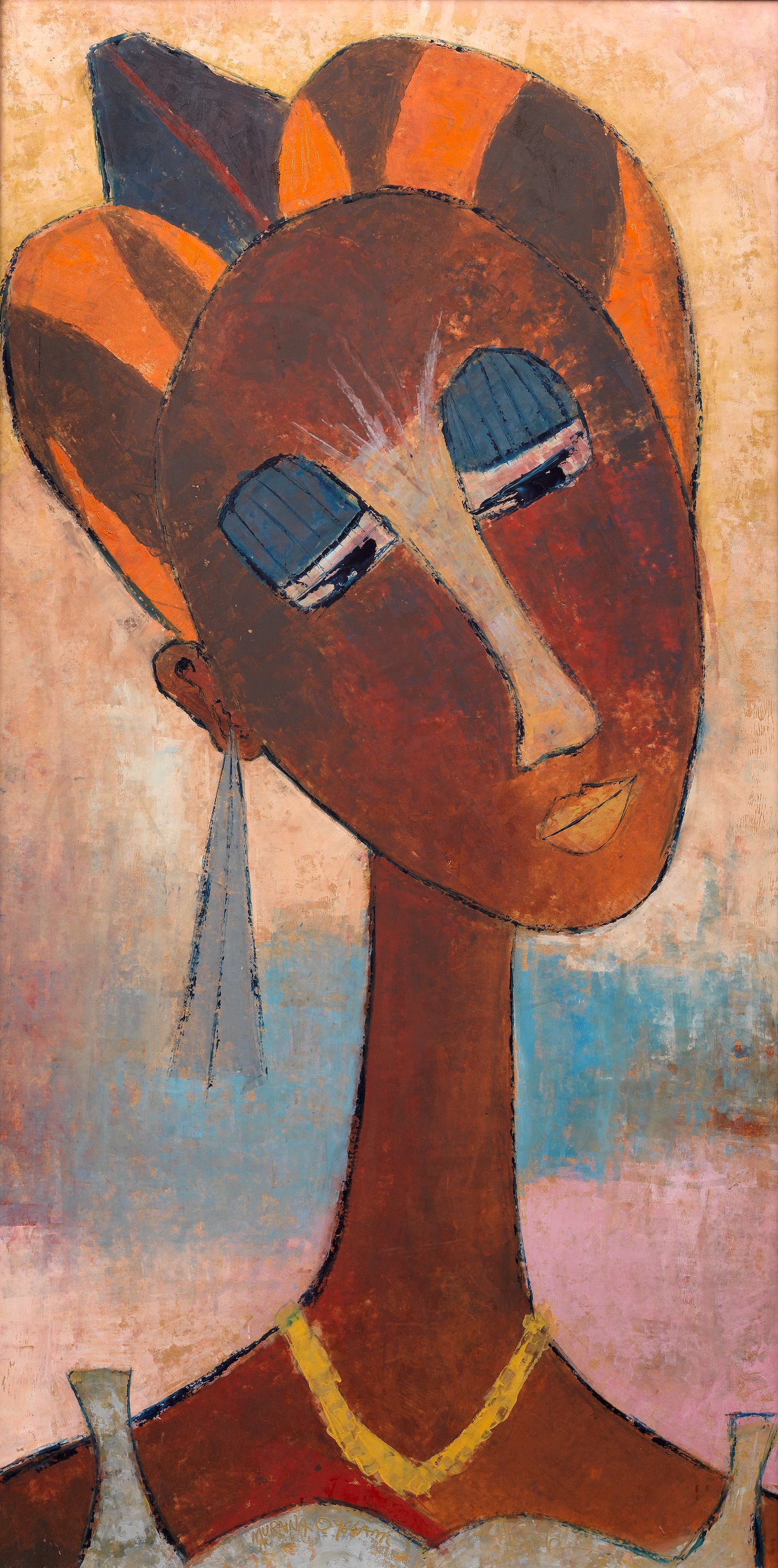 Bonhams : Muraina Oyelami (Nigerian, born 1940) Portrait of a lady with ...