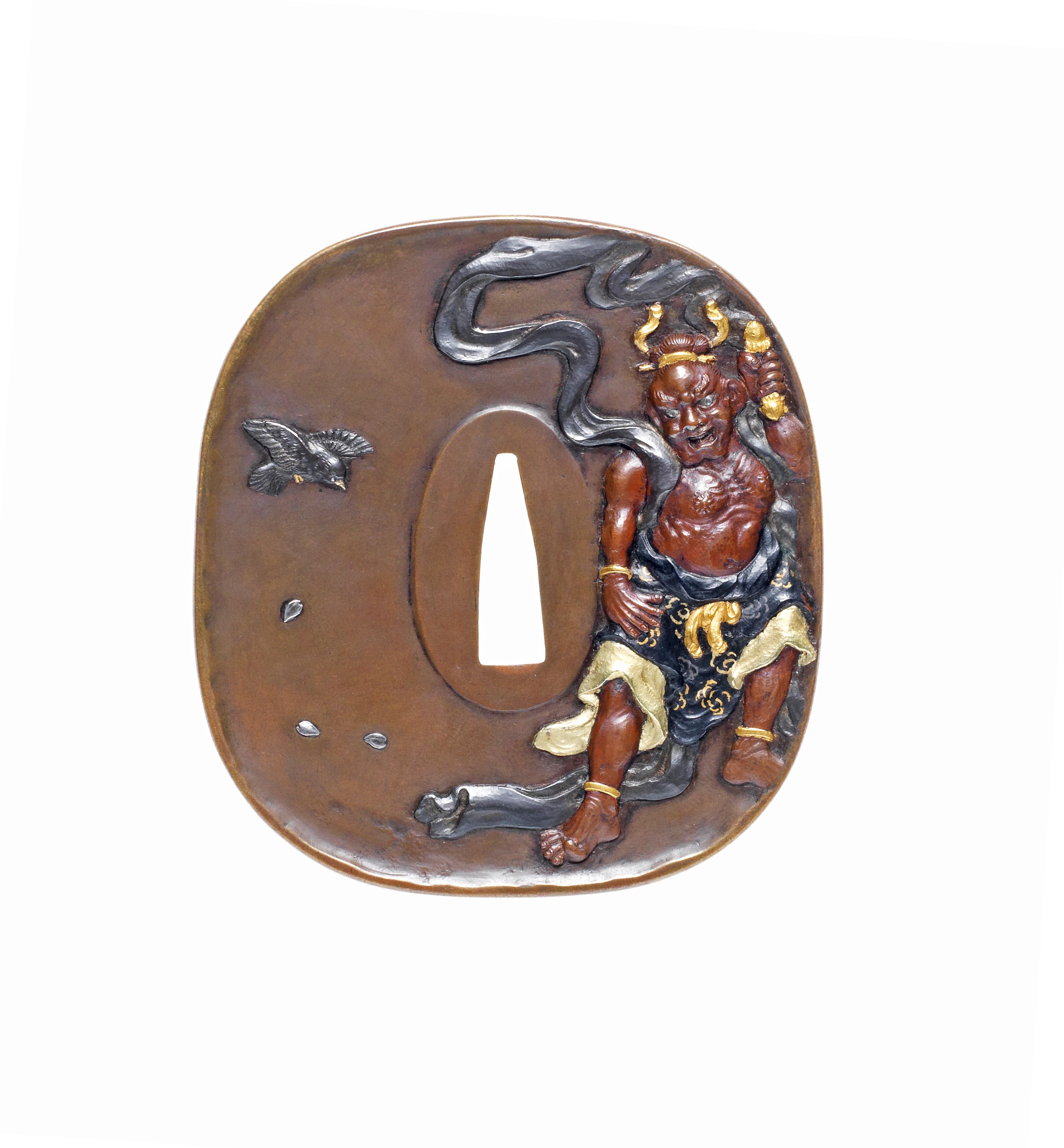 Bonhams : A sentoku tsuba By Kawakami (Seiryuken) Katsutoshi (born 1832 ...