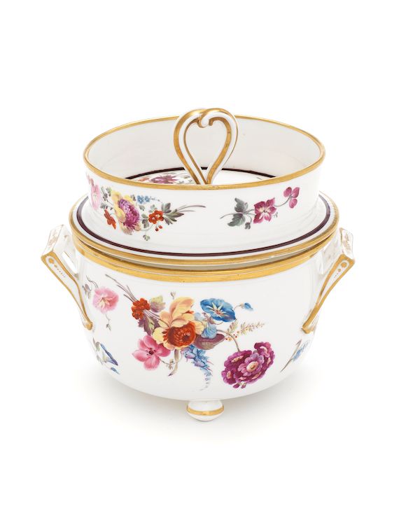 Bonhams : An important Nantgarw ice pail, cover and liner by Thomas ...