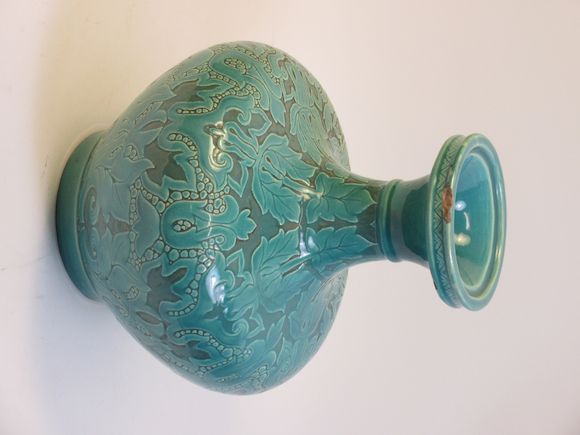 Bonhams : A Della Robbia vase by Charles Collis Dated 1900