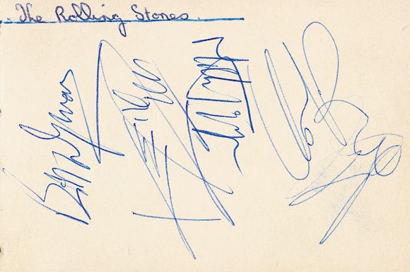 Bonhams : The Rolling Stones: A set of autographs, circa 1964,