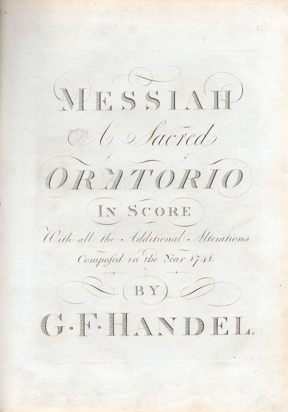 Bonhams : MUSIC - HANDEL HANDEL (GEORGE FREDERICK) Messiah. A Sacred ...