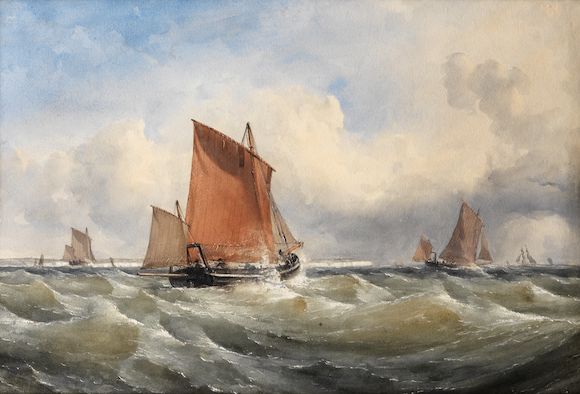 Bonhams : Edwin Taylor (British, active 1882-1884) Fishing Boats in ...