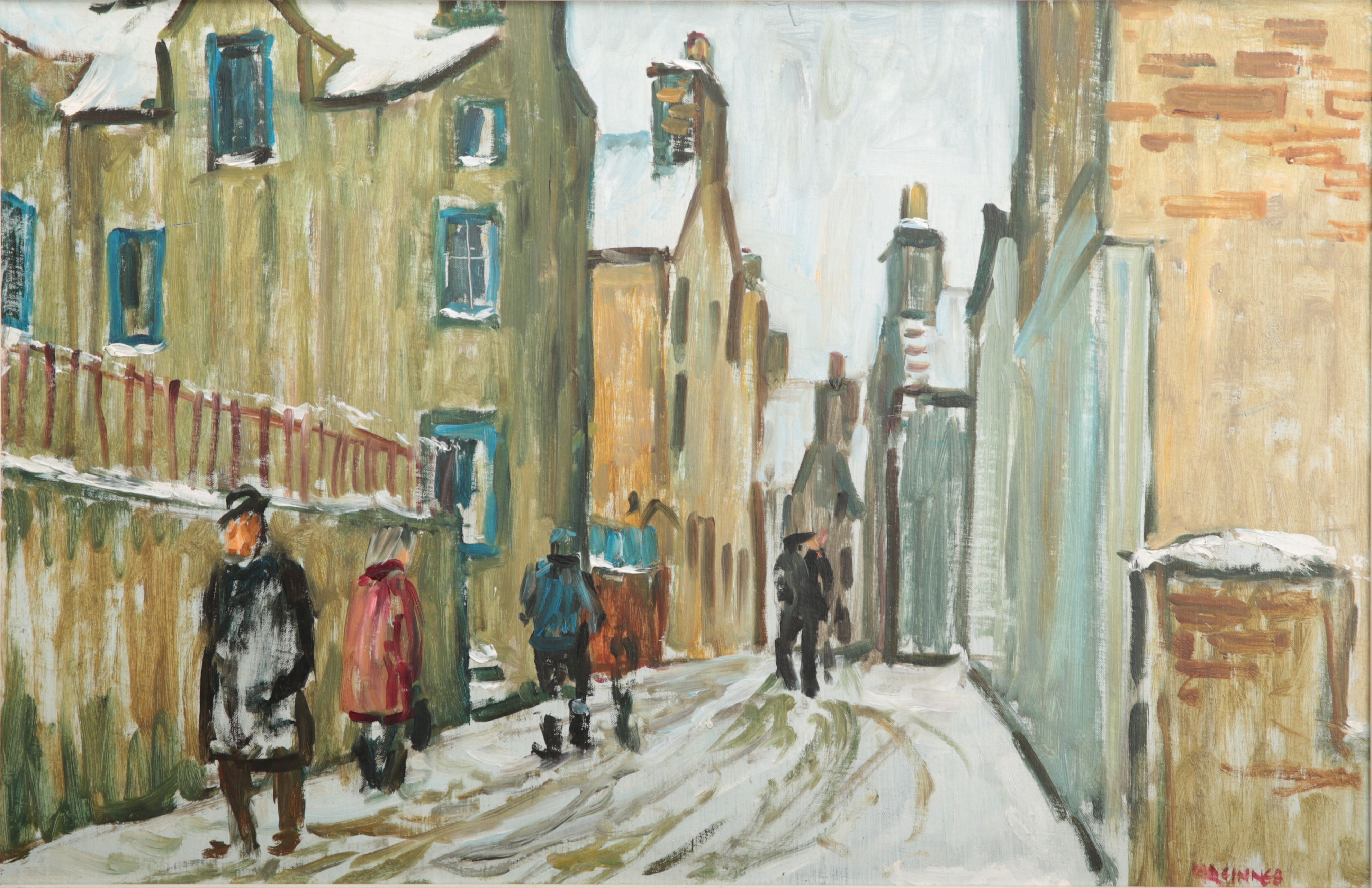 Bonhams : Ian MacInnes (British, 1922-2003) Winter's day, Stromness ...