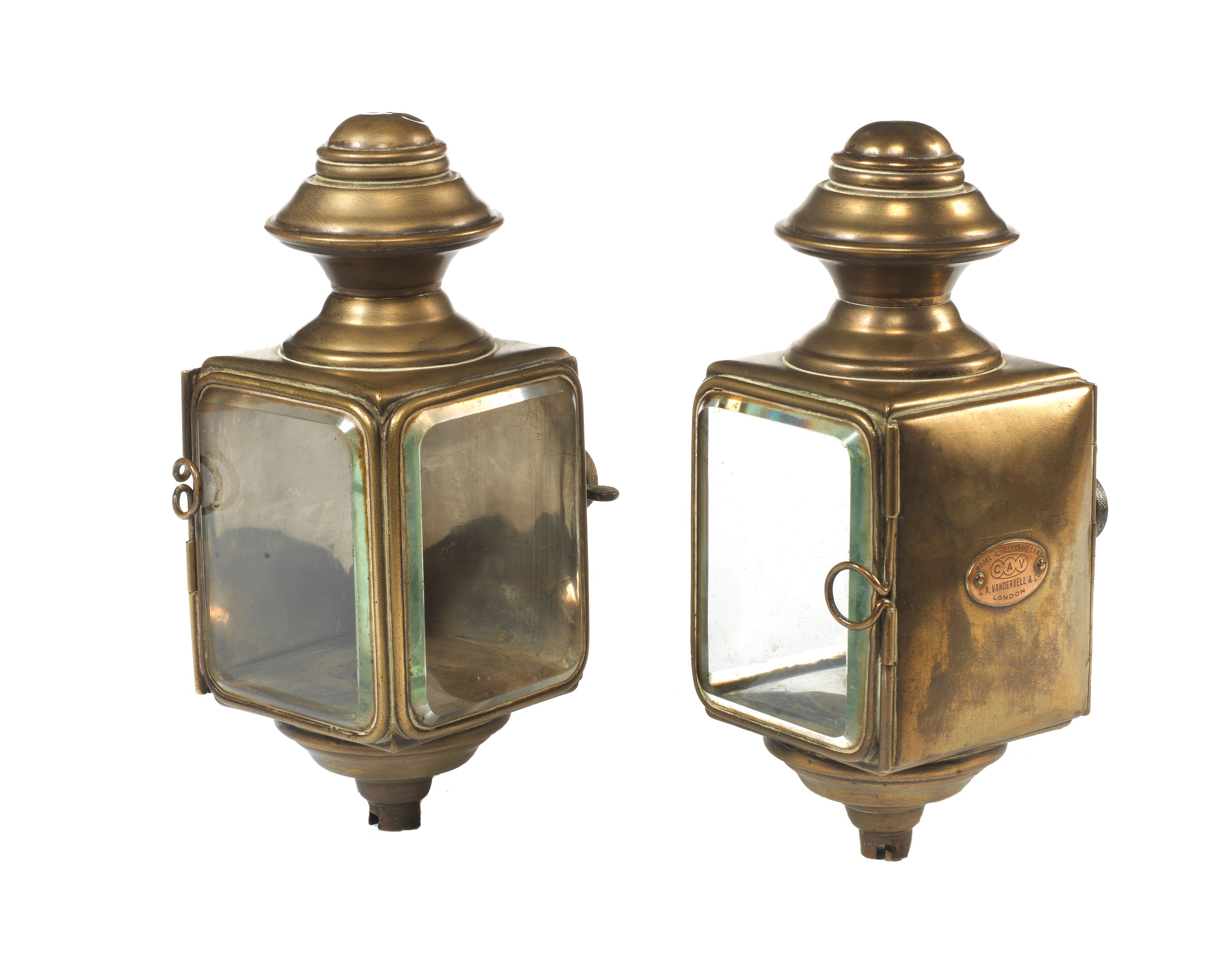 Bonhams Cars : A pair of CAV electric carriage side lamps, ((2))