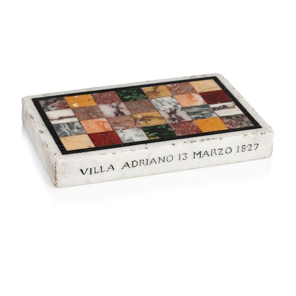 Bonhams : A 19th grand tour century marble specimen tablet (3)