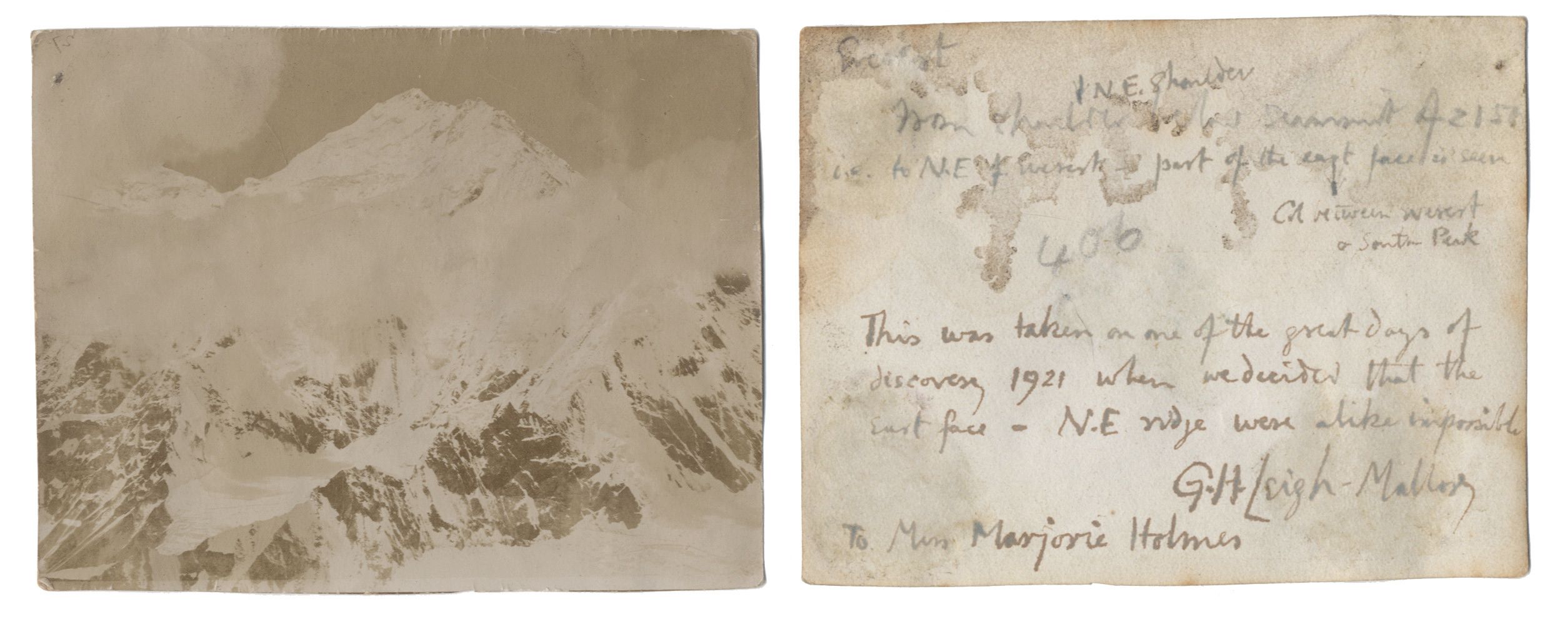 Bonhams : MALLORY (GEORGE LEIGH) Photograph of the East Face of Everest ...
