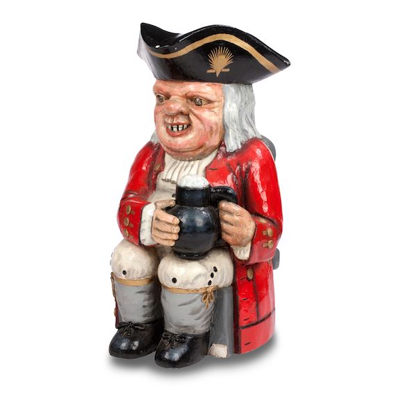 Bonhams : A large carved wood and painted advertising figure of a Toby ...