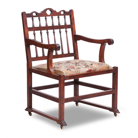 Bonhams : An 18th century chinese-export padouk hall/garden chair