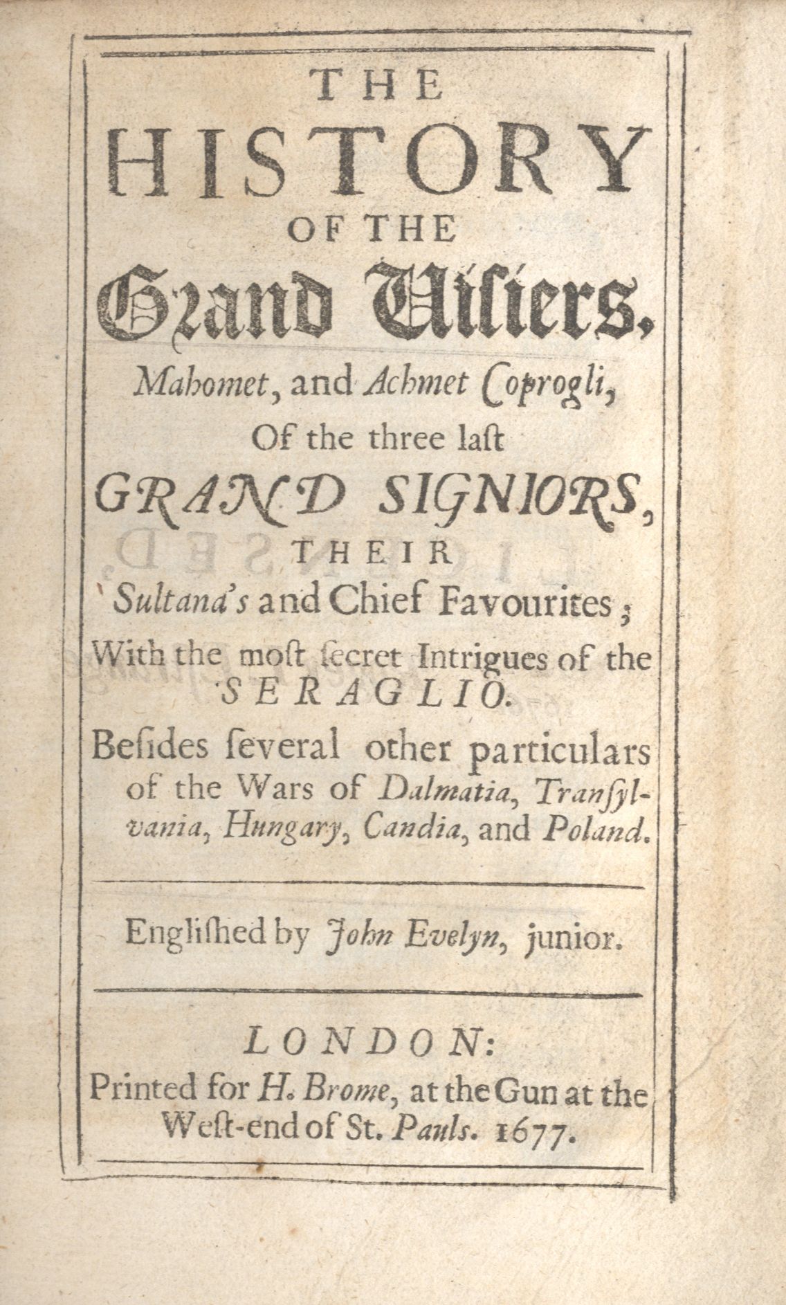 Bonhams : CHASSEPOL (FRANCOIS DE) The History of the Grand Visiers ...