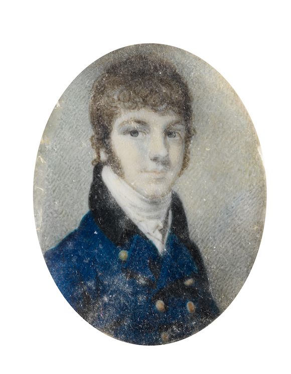 Bonhams : English School, circa 1805 Andrew Warde, wearing blue coat ...
