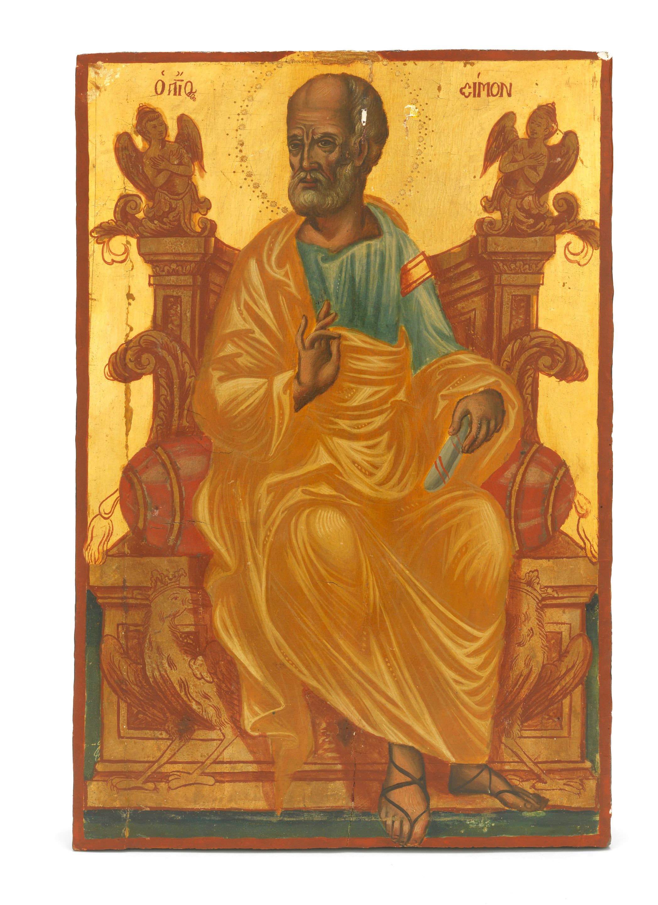 Bonhams : Three Icons of Saints Peter, Matthew and SimonGreek school ...