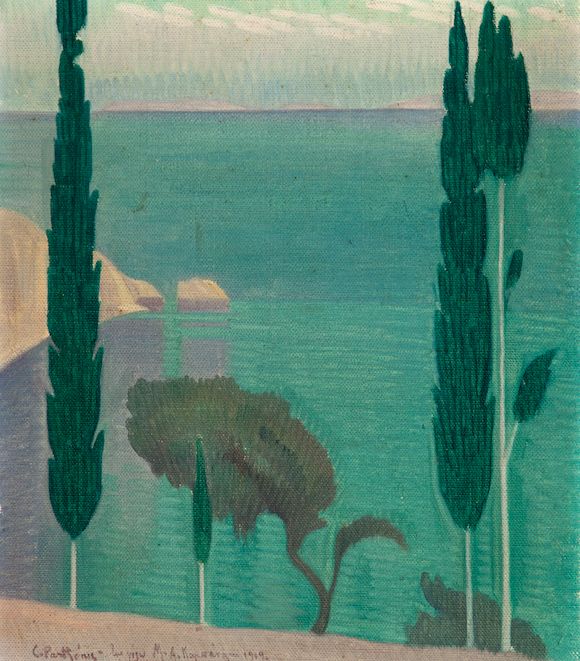 Bonhams : Constantinos Parthenis (Greek, 1878-1967) Landscape with ...