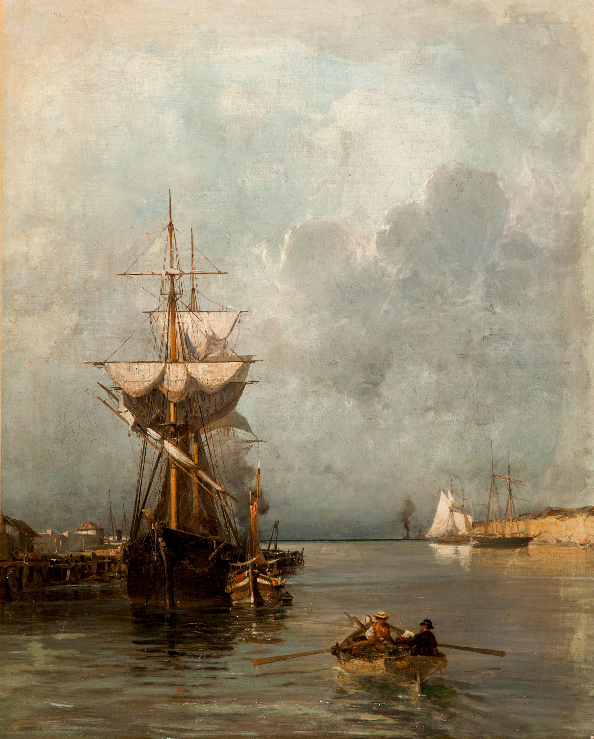 Bonhams : Constantinos Volanakis (Greek, 1837-1907) Harbour scene 69.5 ...