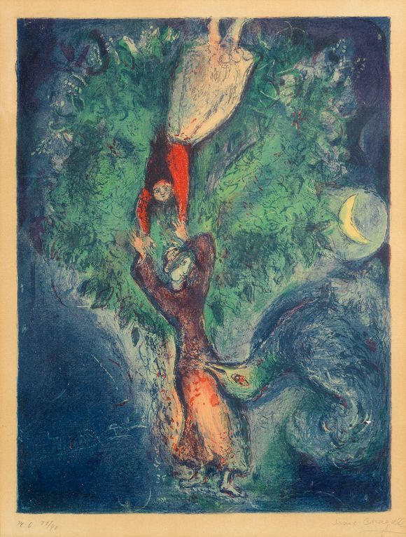 Bonhams : Marc Chagall (Russian/French, 1887-1985) So she came down ...