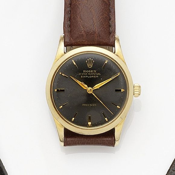 Bonhams : Rolex. A gold plated automatic wristwatch Air-King, Ref:5506 ...