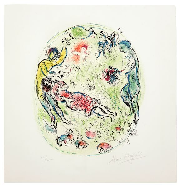 Bonhams : Marc Chagall (Russian/French, 1887-1985) One plate, from Sur la Terre des Dieux ...