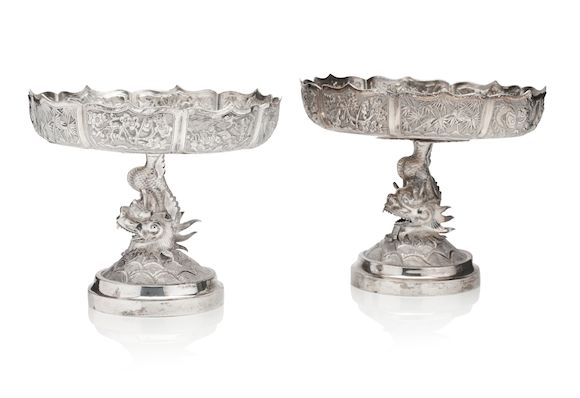 Bonhams : A pair of export silver comports By Wang Hing & Co., Hong ...