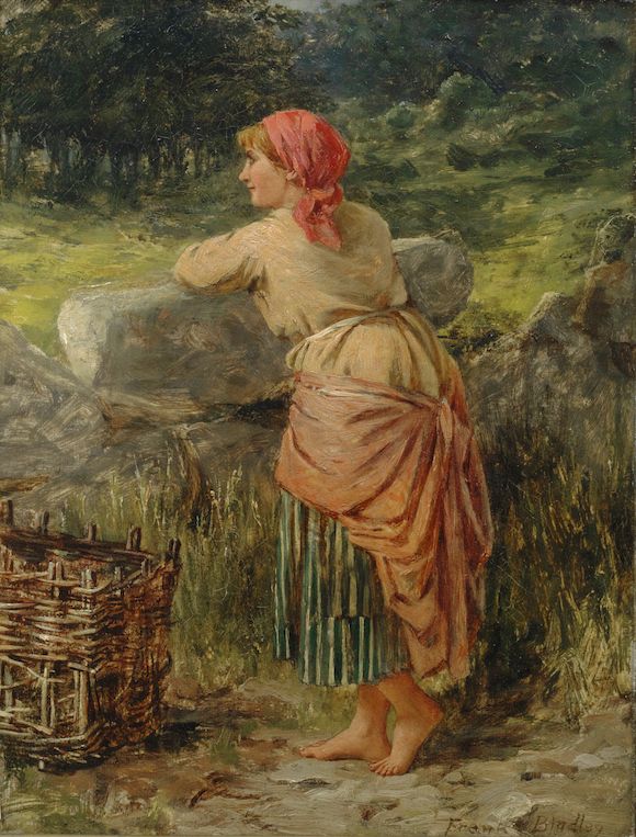 Bonhams : Frank Bindley (Irish, active 1872-1887) Waiting; The Cockle ...