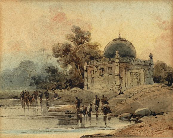 Bonhams : George Chinnery RHA (Irish 1774-1852) An Indian temple (Sold ...
