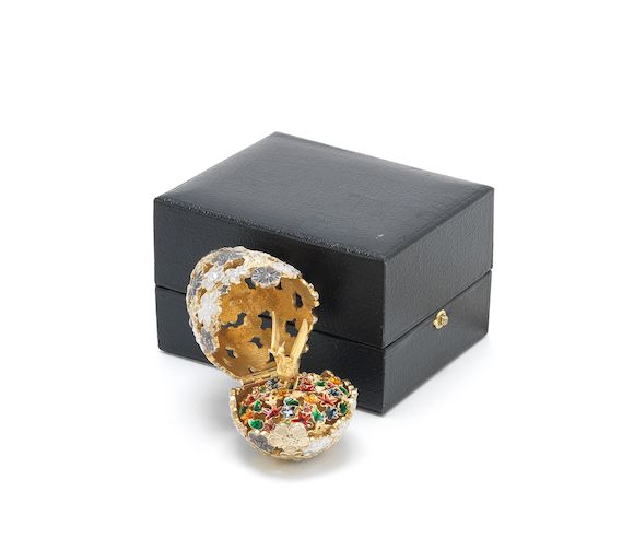 Bonhams : STUART DEVLIN: Two cased silver, silver-gilt and enamelled ...