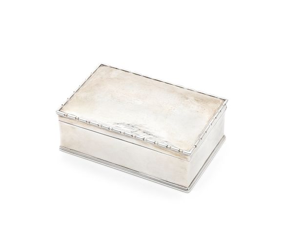 Bonhams : OMAR RAMSDEN: A silver cigarette box London 1933, engraved ...