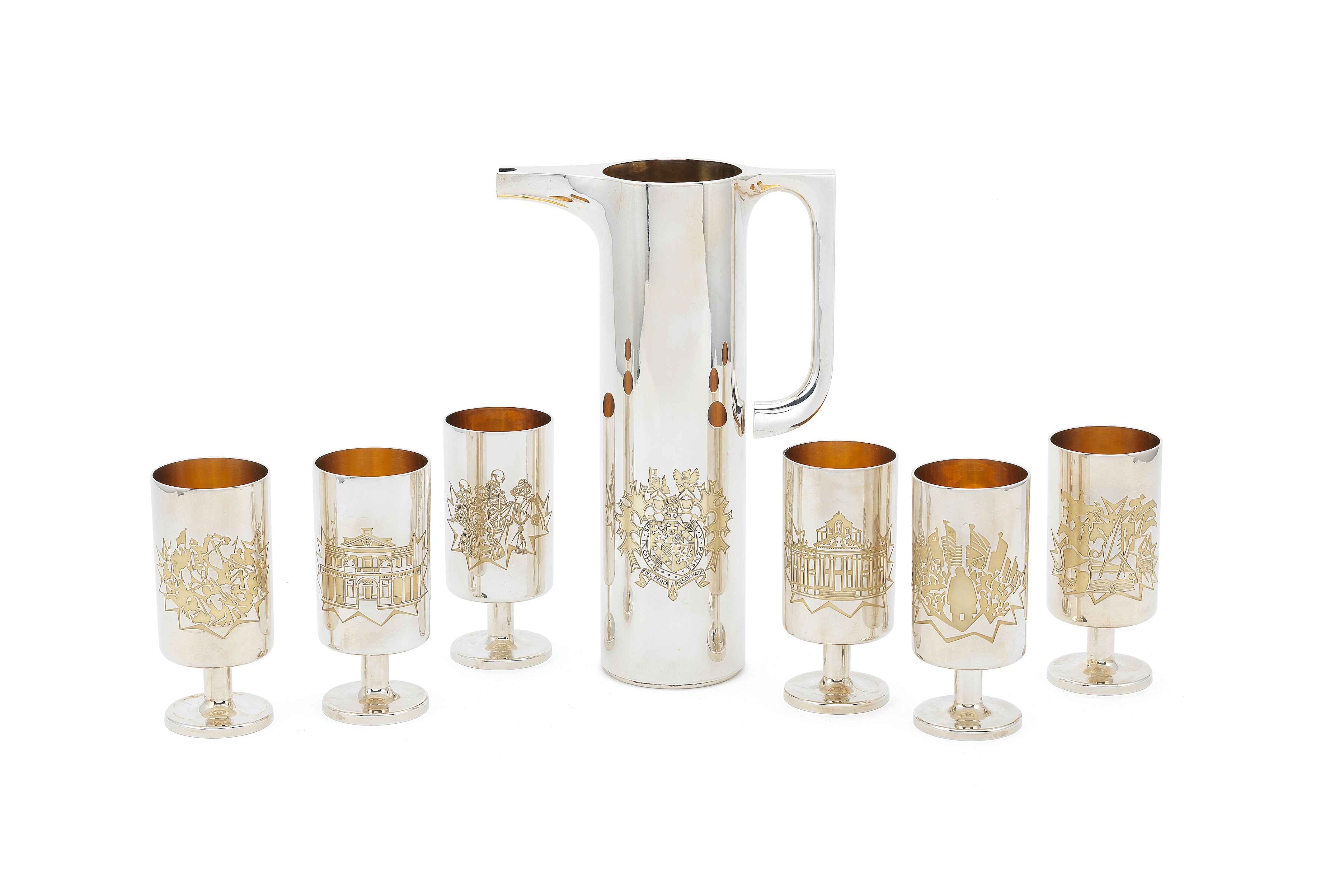 Bonhams : ALEX GEORGE STYLES FOR GARRARD A cased silver 'Churchill ...