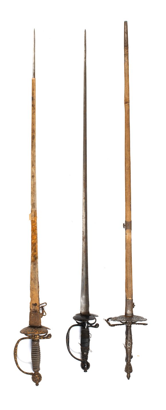 Bonhams : A French Small-Sword With Chiselled And Gilt Hilt, A Mourning ...