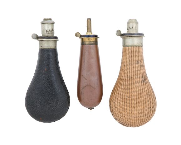 Bonhams : Two Powder-Flasks And A Shot-Flask For Percussion Sporting Guns