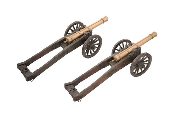 Bonhams : A Pair Of Decorative Model Field Guns In Continental 18th ...