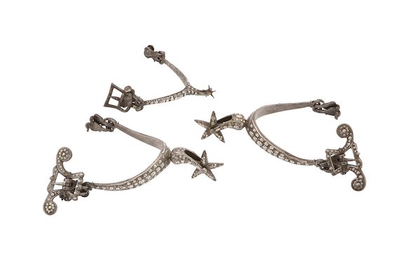 Bonhams : A Silver-Encrusted Rowel Spur, And A Brass Rowel Spur
