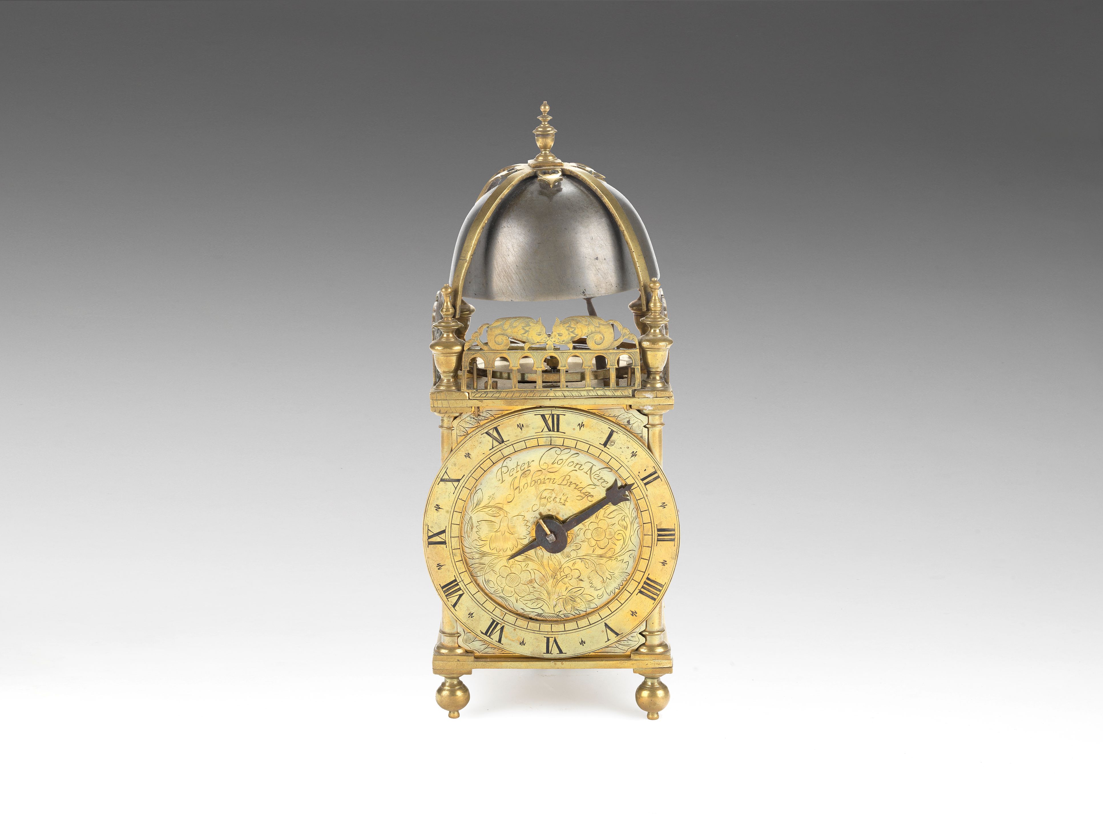 Bonhams : A second quarter of the 17th century brass lantern clock of ...