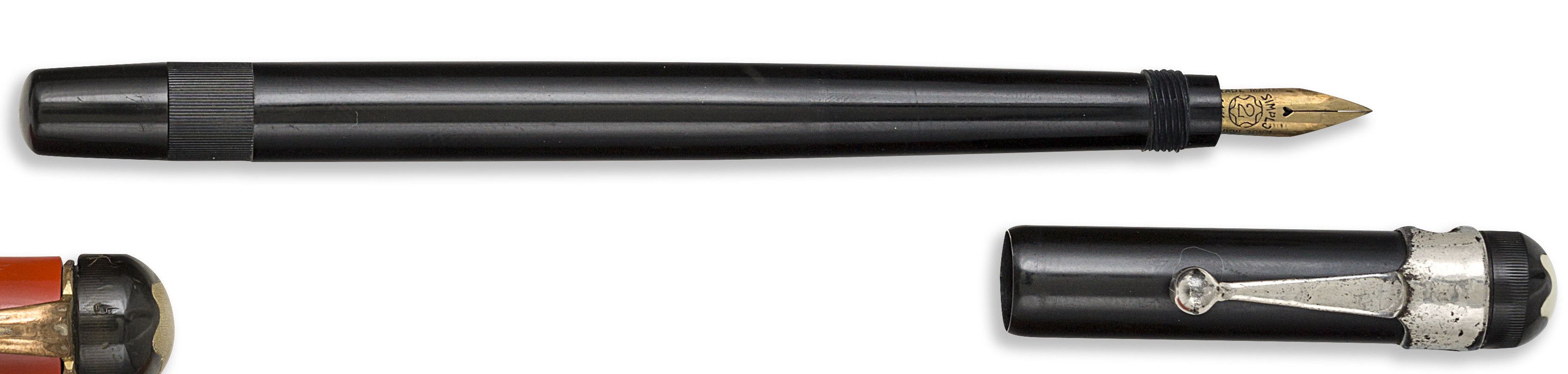 Bonhams : MONTBLANC No. 2M Black Hard Rubber Large Safety Fountain Pen ...