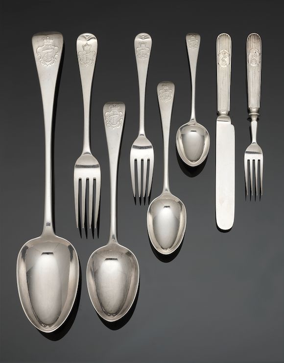 Bonhams : A Victorian silver Admiralty pattern flatware service various ...