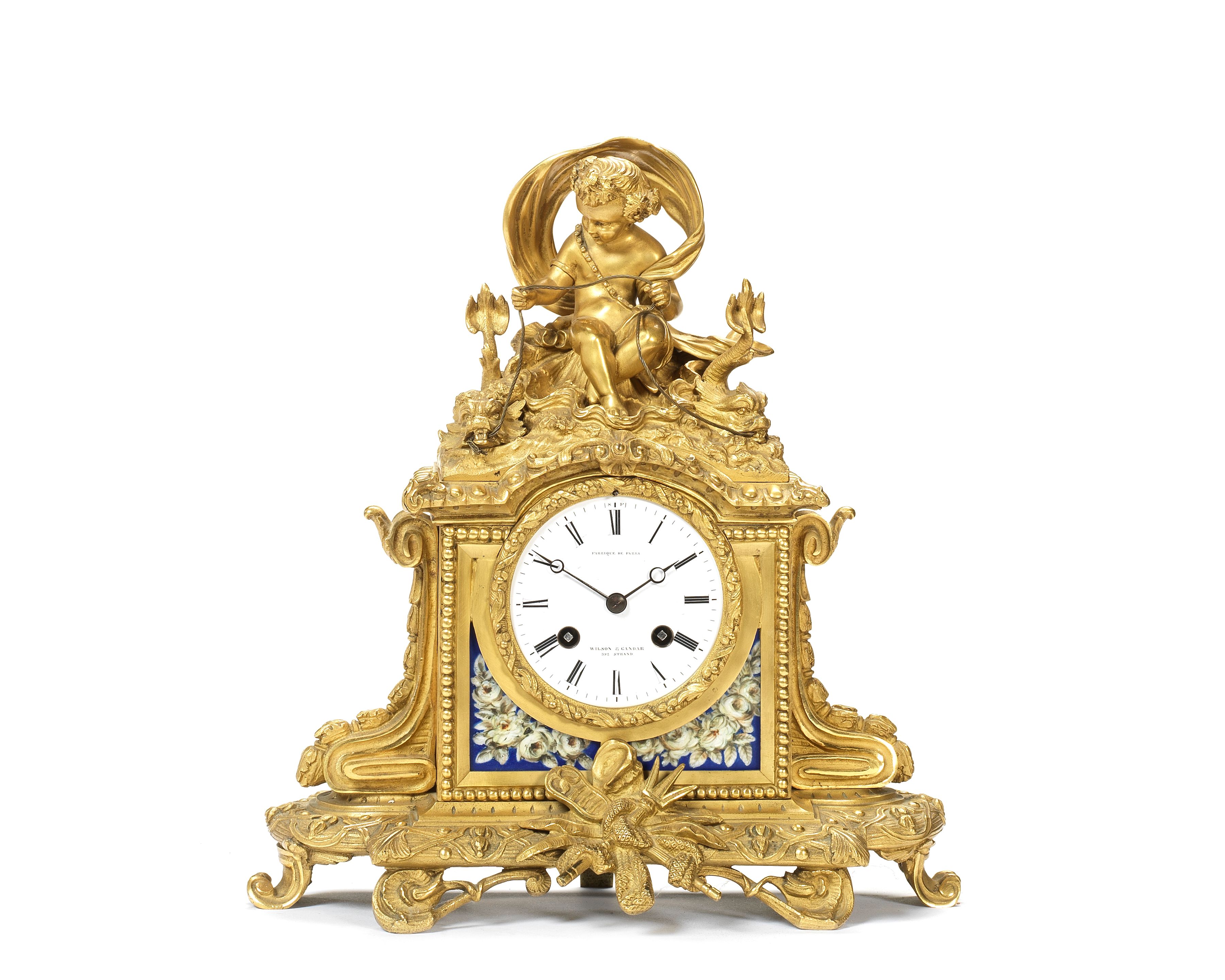 Bonhams : A mid 19th century French gilt bronze and porcelain mounted ...