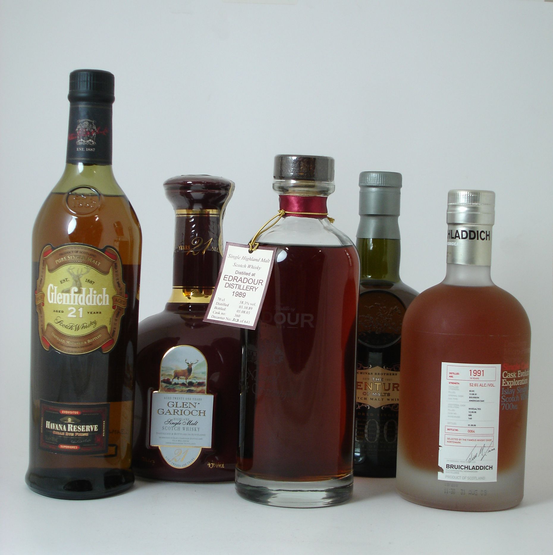 Bonhams : Glenfiddich Havana Reserve-21 year old Glen Garioch-21 year ...