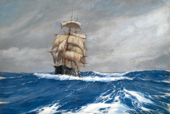 Bonhams : Montague Dawson (British, 1890-1973) Rolling Along – the ...