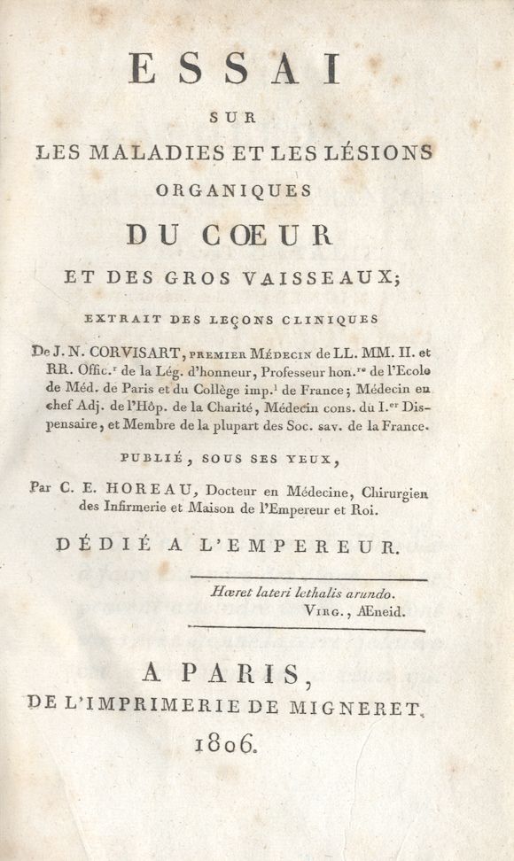 Bonhams : CORVISART DES MARETS (JEAN-NICOLAS) Essai sur les maladies de ...