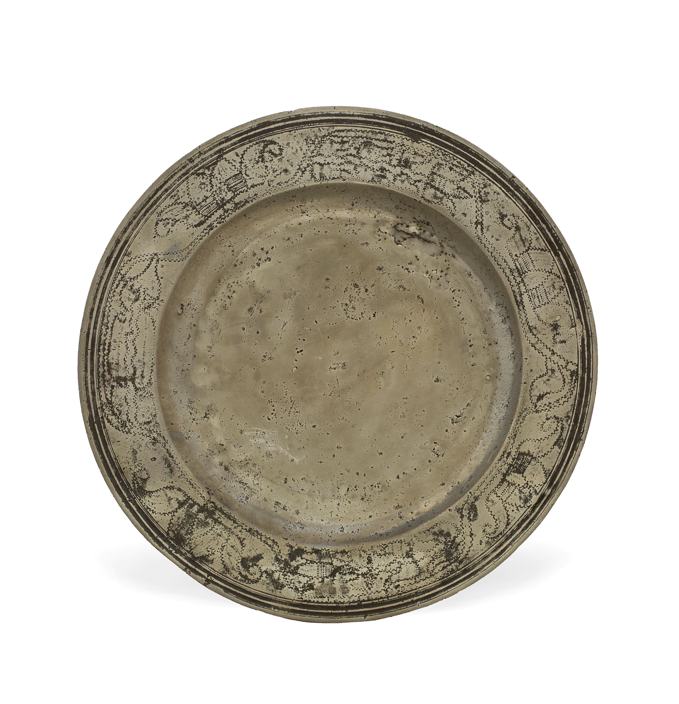 Bonhams : A late 17th century pewter triple-reeded and wriggle-work ...