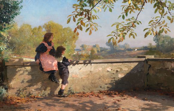 Bonhams : Louis-Emile Adan (French, 1839-1937) On the terrace