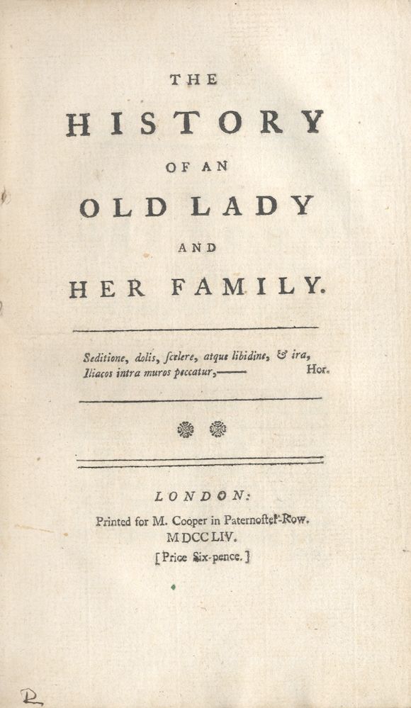 Bonhams : PAMPHLETS [WHITEHEAD (PAUL) The History of an Old Lady and ...