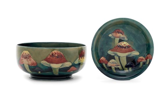 Bonhams : Six William Moorcroft Plates and a Bowl in the 'Claremont ...