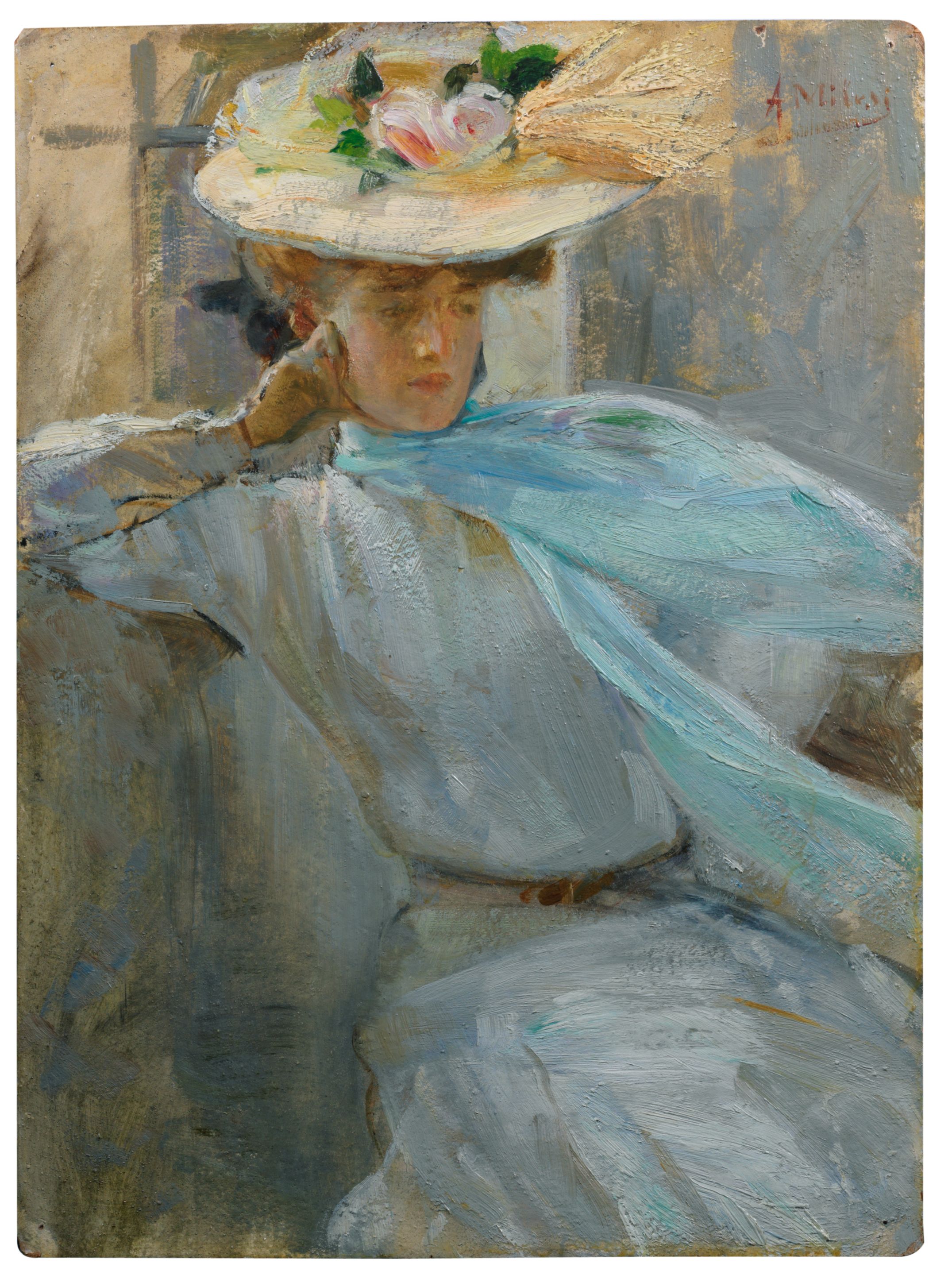 Bonhams : Alessandro Milesi (Italian, 1856-1945) Portrait of Virginia ...
