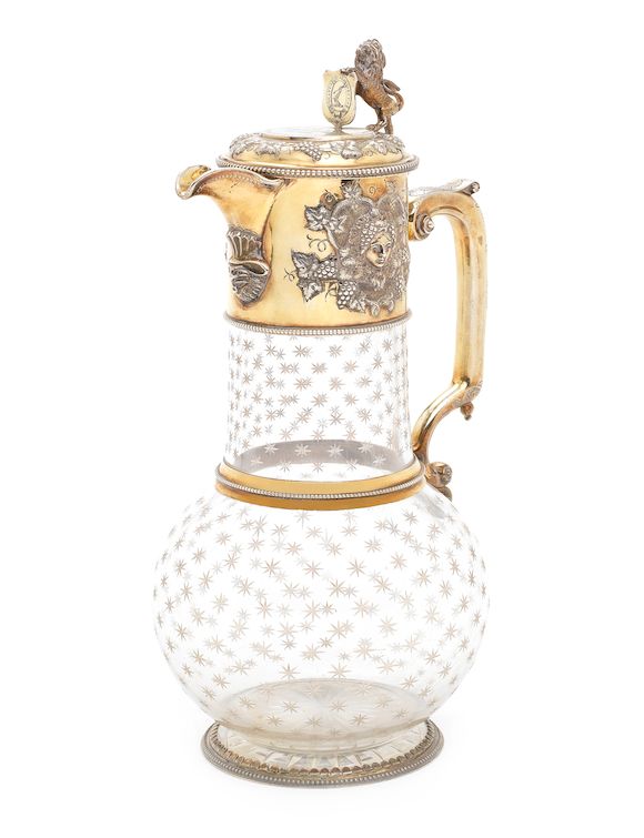 Bonhams : A silver-gilt mounted claret jug by John Figg, London 1868