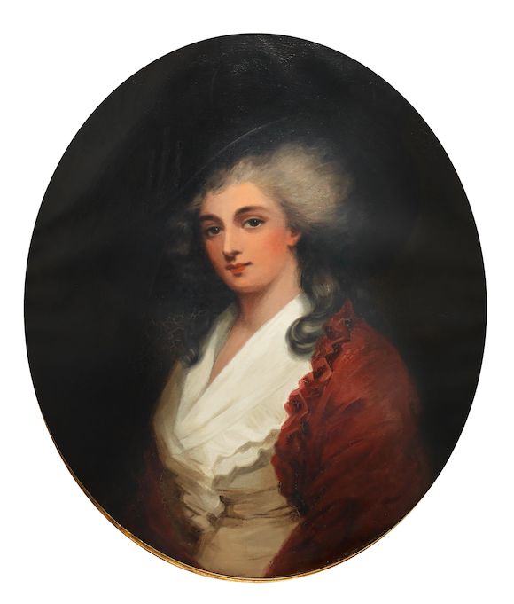 Bonhams : Manner of George Romney, 19th Century Portrait of a lady ...