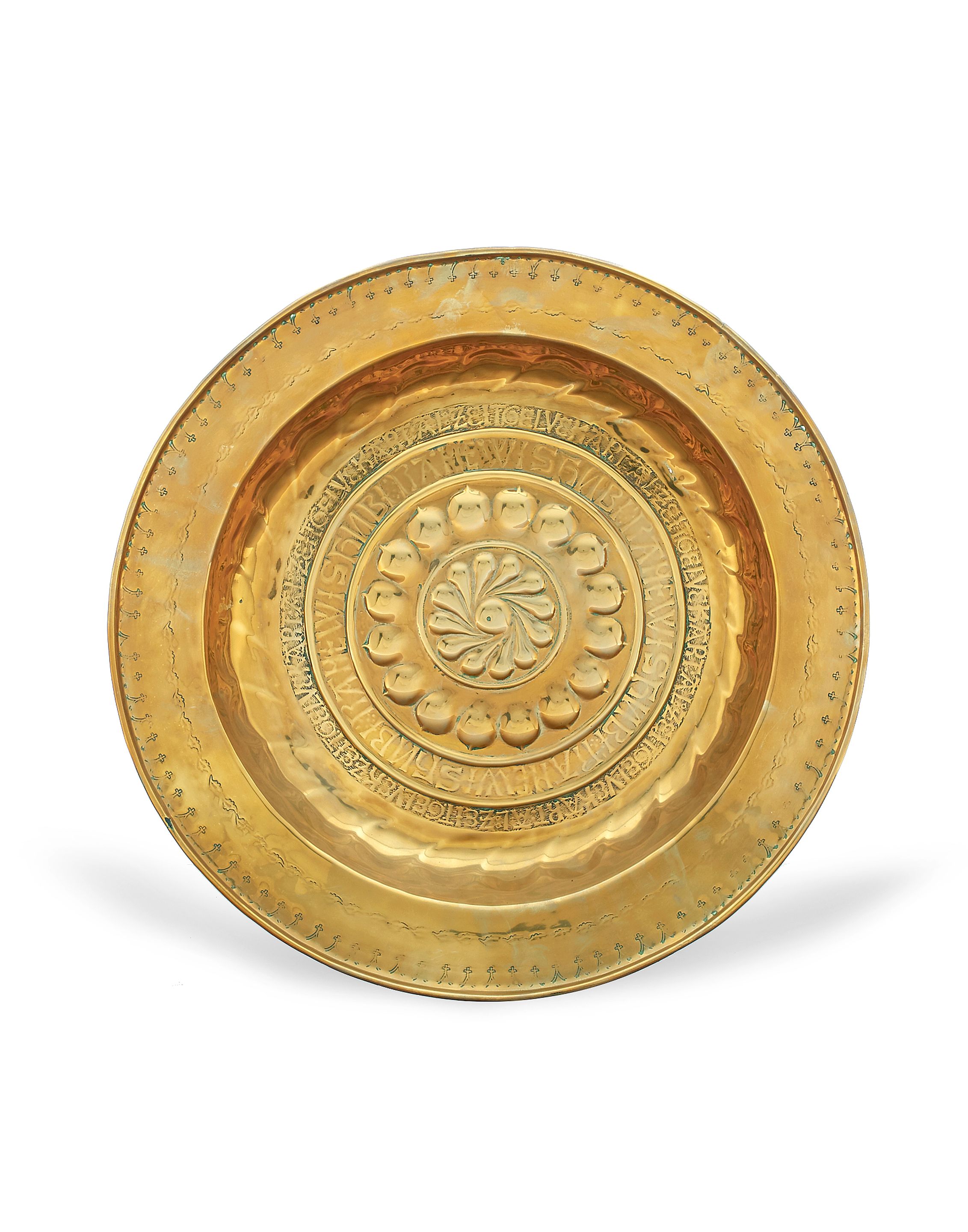 Bonhams : A late 15th/early 16th century brass alms dish, Nuremberg ...