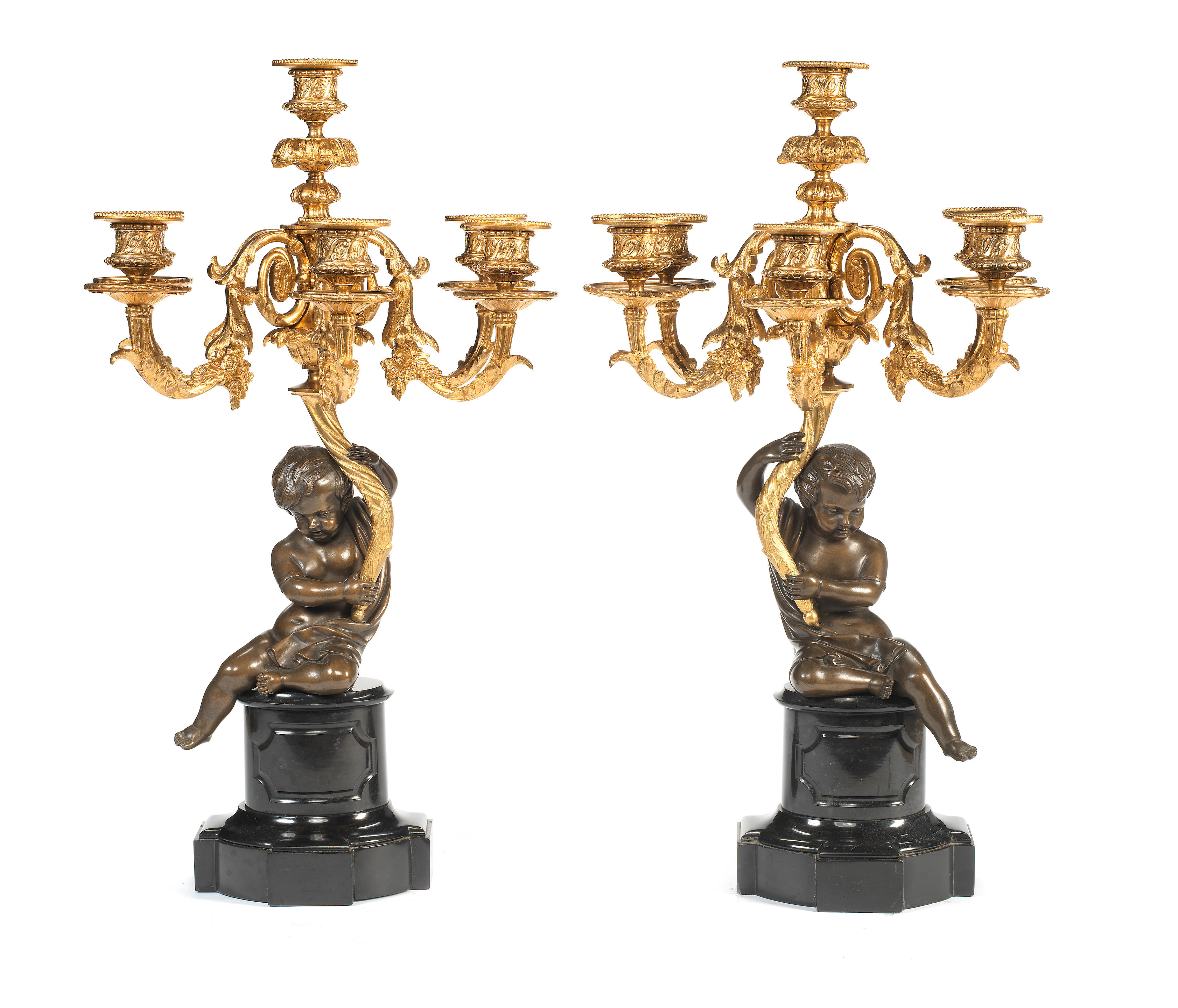 Bonhams A Pair Of Late 19th Century French Gilt And Patinated Bronze