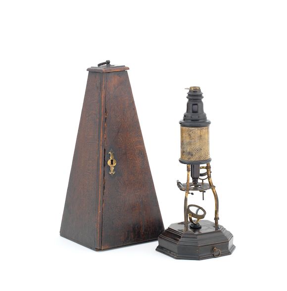 Bonhams : A Culpeper-type compound monocular microscope, English, circa 1730,