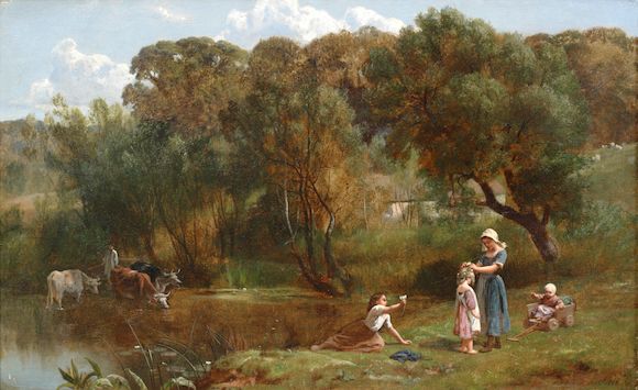 Bonhams : Frederick Goodall, RA (British, 1822-1904) A summer's day